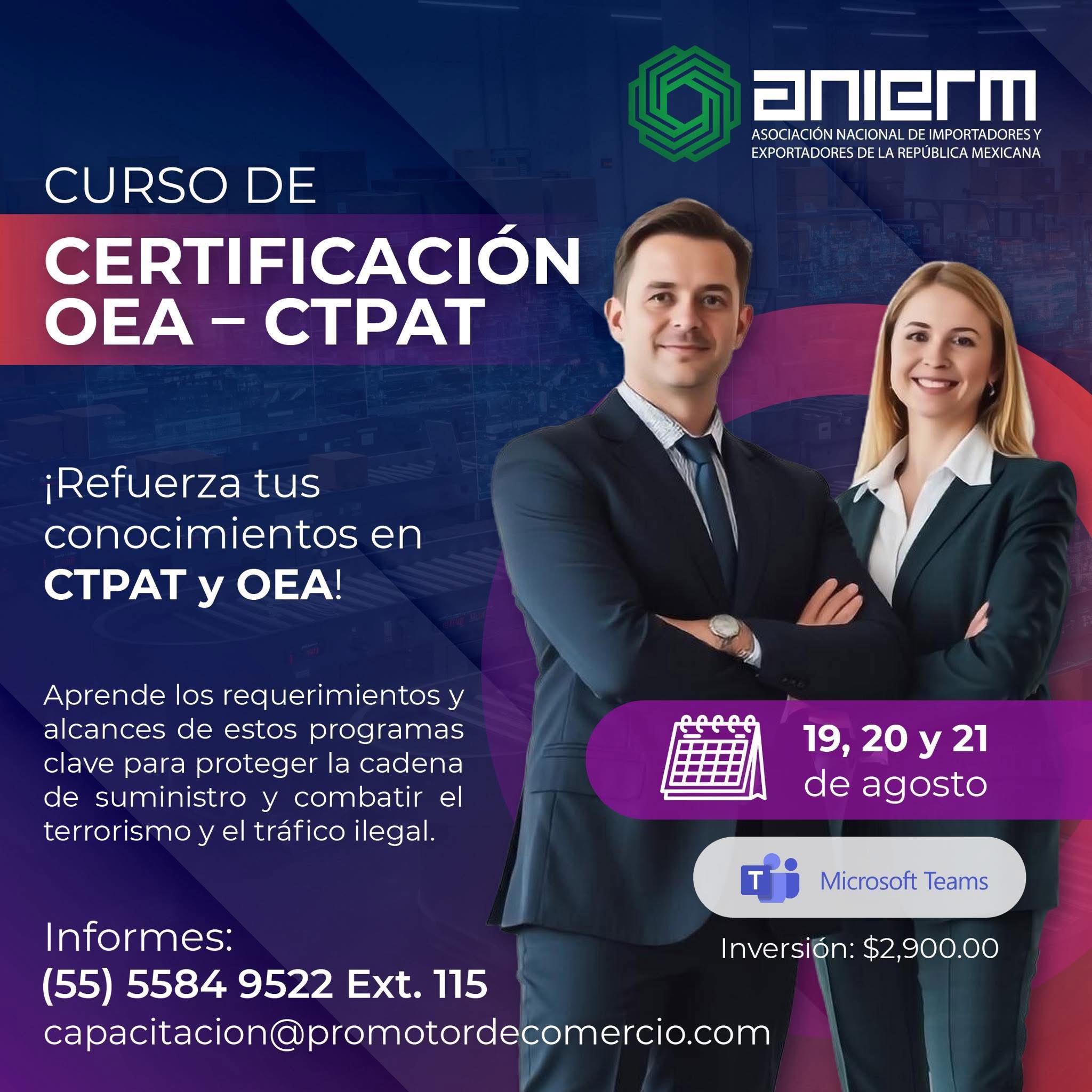Curso de certificación OEA-CTPAT por ANIERM – THE LOGISTICS WORLD ...